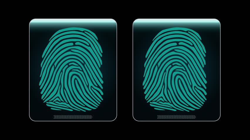 Animation Of Scanning And Analysis Biometric Data From Fingerprint