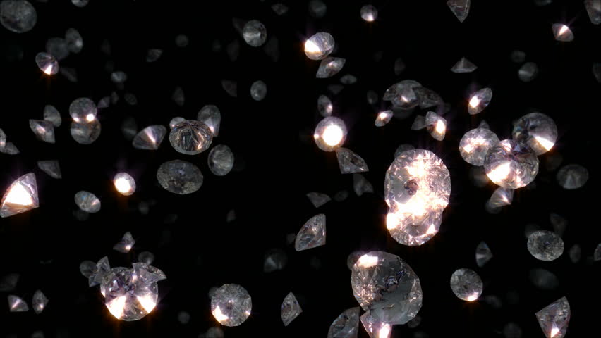 Falling Diamonds. Falling Diamonds 3D Animation In FullHD. Stock ...