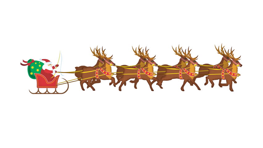 Santa Claus With Galloping Reindeer In Loop Stock Footage Video 993490 ...