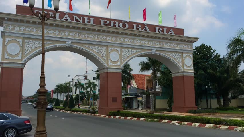 BA RIA, VIETNAM - AUGUST 1, 2015: A View At An Arch With The Sign That ...