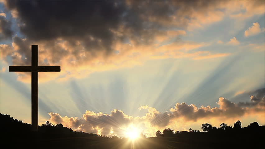 Silhouette Of The Holy Cross On Background Of Storm Clouds. Stock ...