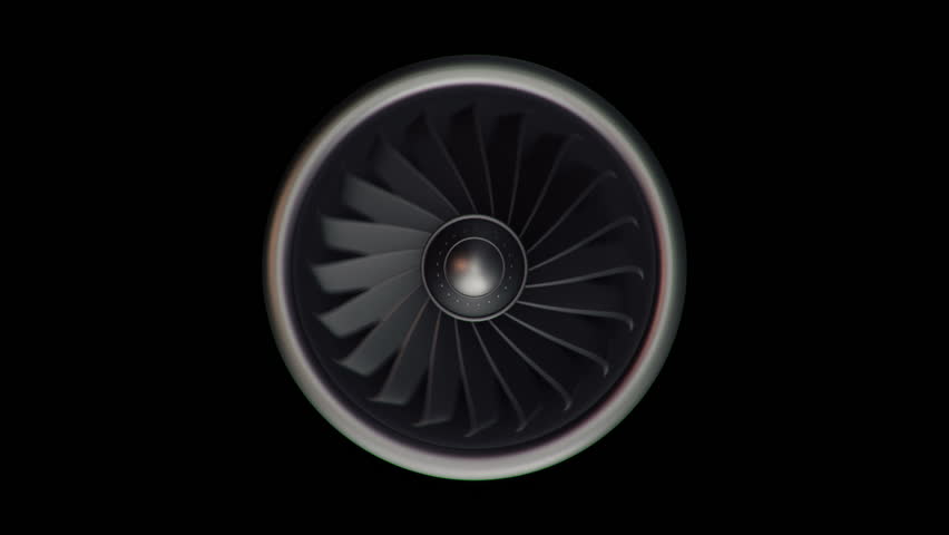 Animation Of Rotating Jet Engine With Turbine. Animation Of Seamless ...