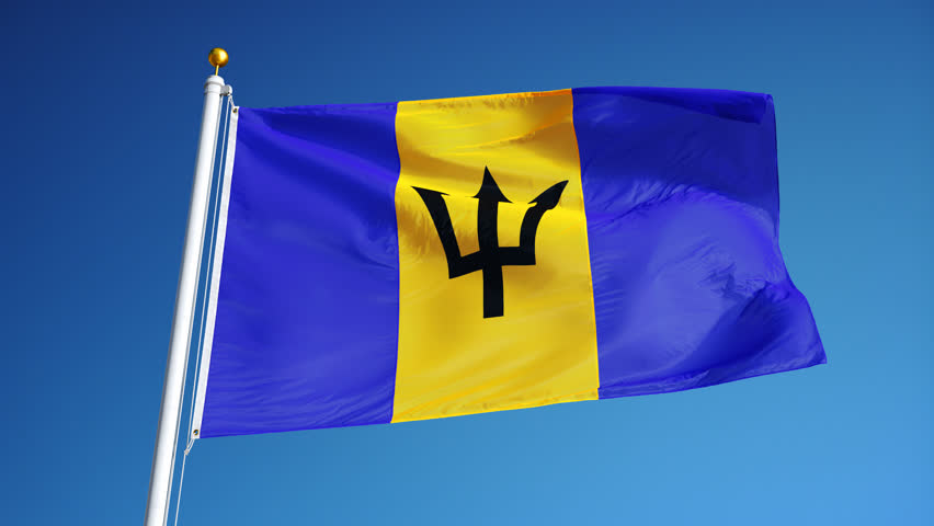 Barbados Flag Waving Against Time-lapse Clouds Background Stock Footage ...