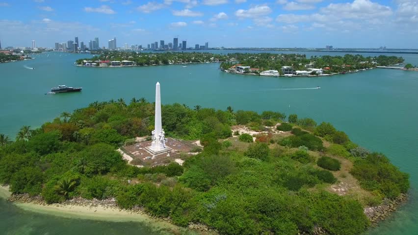 Flagler Monument Island Miami Beach Stock Footage Video 5308985 ...