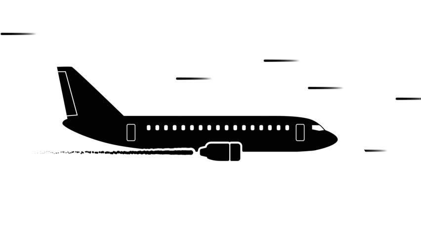 Animation Of Fast Flying Airplane In Drawing Style. Animation In Stop ...