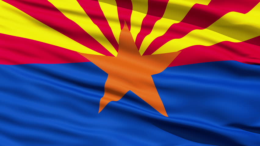 Loopable: Arizona Flag. Flag Of State Arizona Waving In The Wind ...