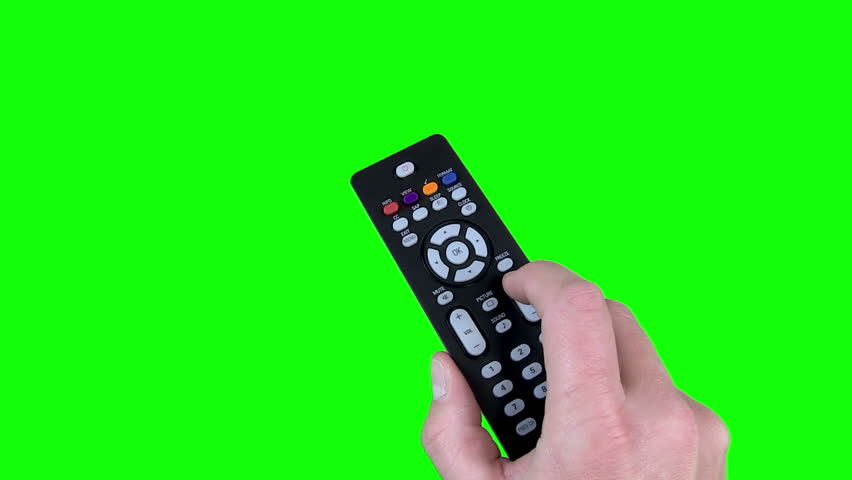 Remote Control Chroma Key Green Screen Transition Stock Footage Video ...