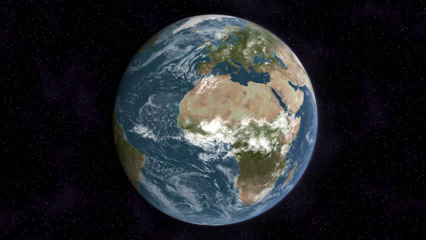 Realistic Earth Slowly Rotating Around Its Axis (loop Able). Stock ...