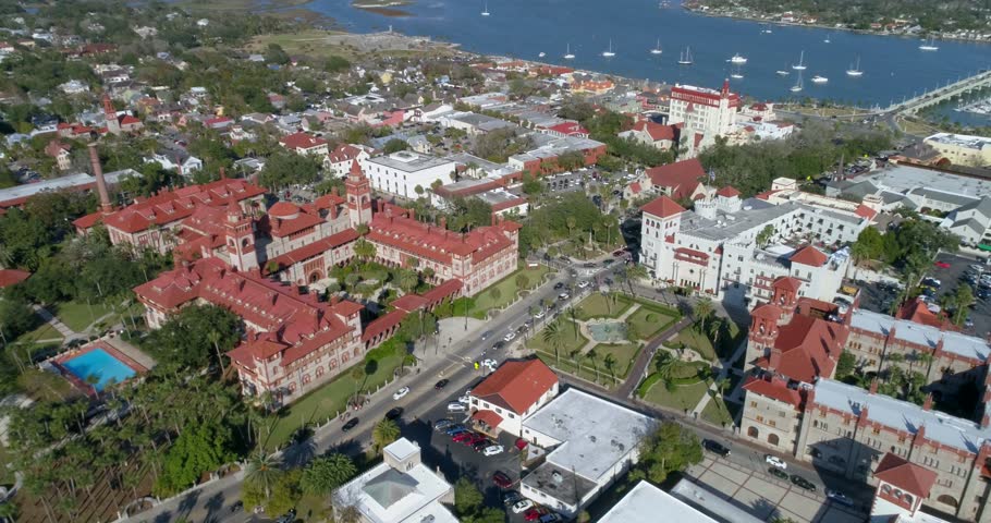Aerial Footage Of Flagler College At St Augustine Florida Stock Footage ...