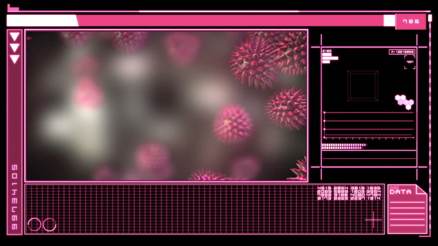 Pink Virus Moving Through System On Black Background Stock Footage ...