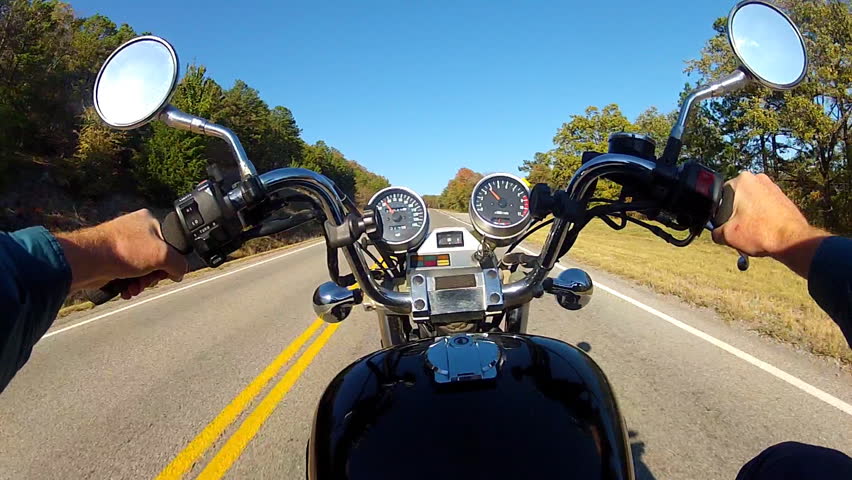 The Point Of View Of A Motorcycle Rider On A Rural Road In South ...