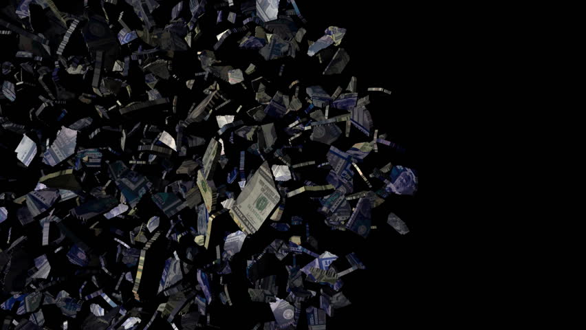 Slow Motion Animation Of Broken Glass Isolated On Black Background With ...
