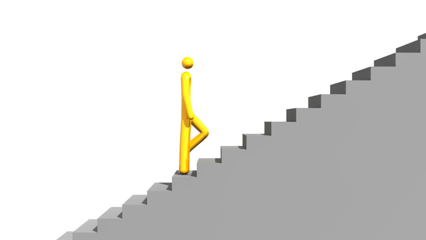Animation Of A Stylized Character Climbing Up Steps Stock Footage Video ...