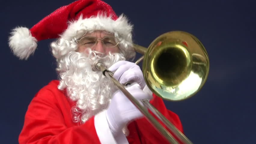 Santa Plying The Trombone Stock Footage Video 55750 - Shutterstock