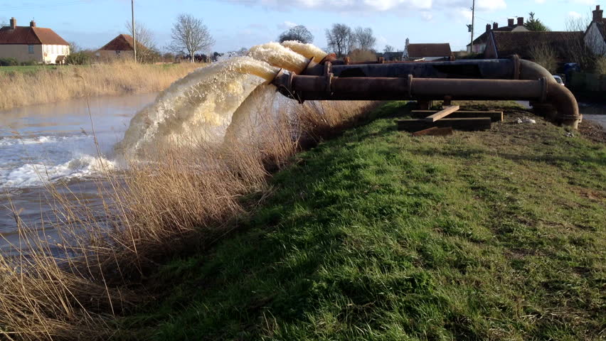 A Holding Bay Reservoir With Massive Flood Pump Pipes For Pumping Out ...