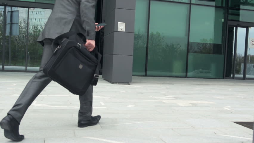 Slow Motion Of A Successful Businessman Rushing Being Late For Work ...