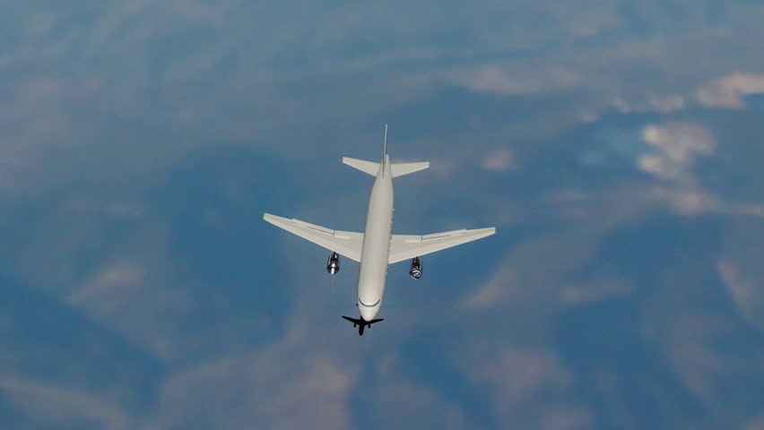 HD - Airplane In Sky. Bird's-eye View Stock Footage Video 5070230 ...