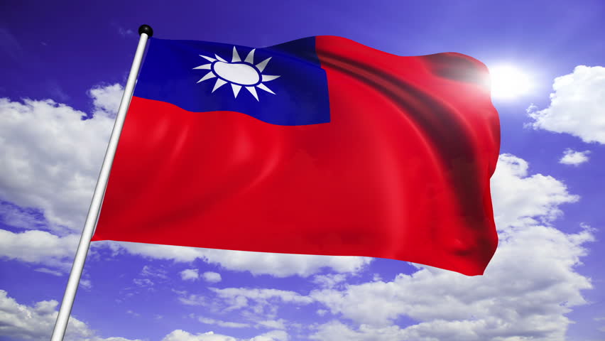Taiwan Flag Waving Against Time-lapse Clouds Background Stock Footage ...