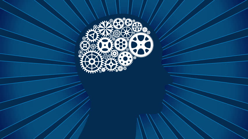 Gears On Brain (HD) Looping Animation Of A Brain With Turning Gears ...