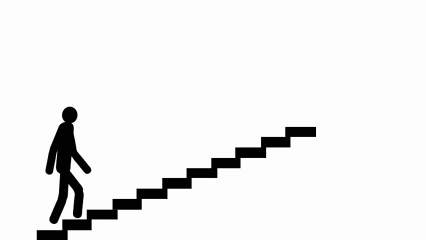 ON THE STAIRS Man Walks On The Stairs.2D Animated Cartoon.HD 1080 ...