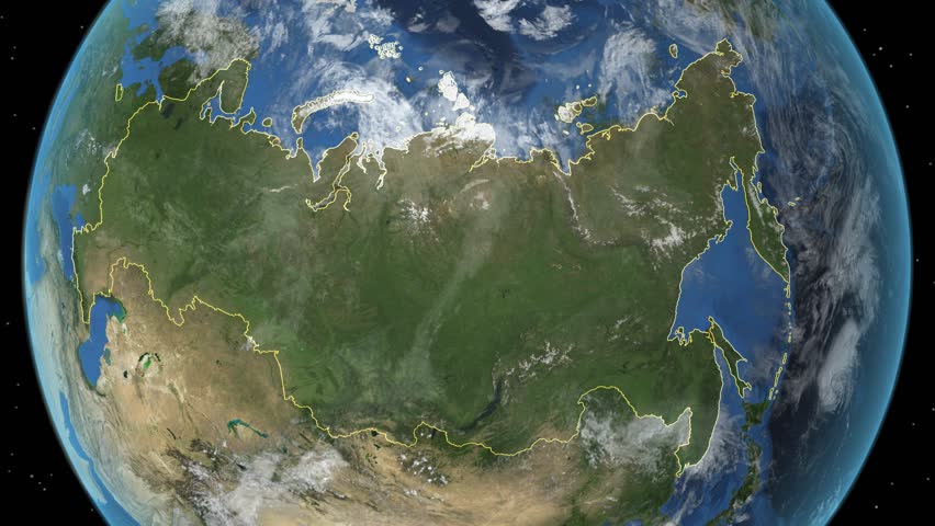Russia. 3d Earth In Space - Zoom In On Russia Contoured. Elements Of ...