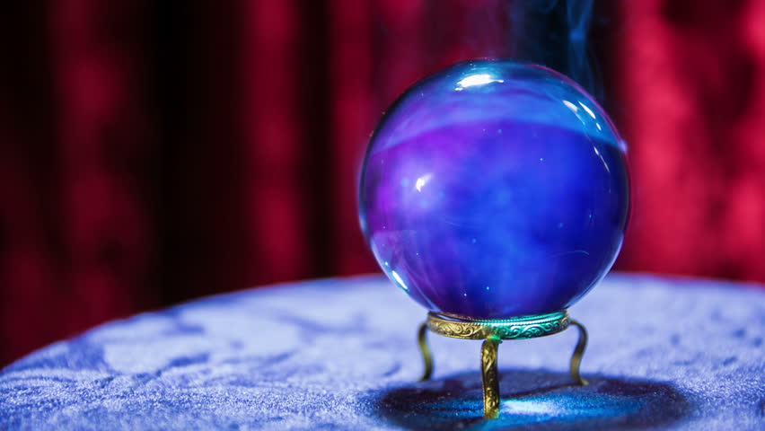 Magic Crystal Ball On A Table/ Fortune Teller Crystal Ball On A Table ...