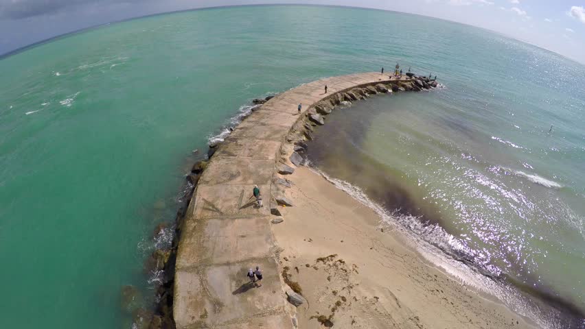 Rocks At The Haulover Inlet Aerial Video 4k Stock Footage Video 7884229 ...
