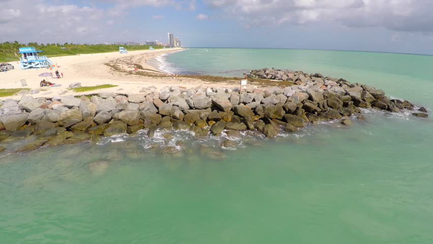 Rocks At The Haulover Inlet Aerial Video 4k Stock Footage Video 7884229 ...