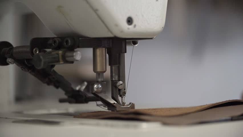 Closeup Shot Of Sewing Machine In Slow Motion Stock Footage Video ...