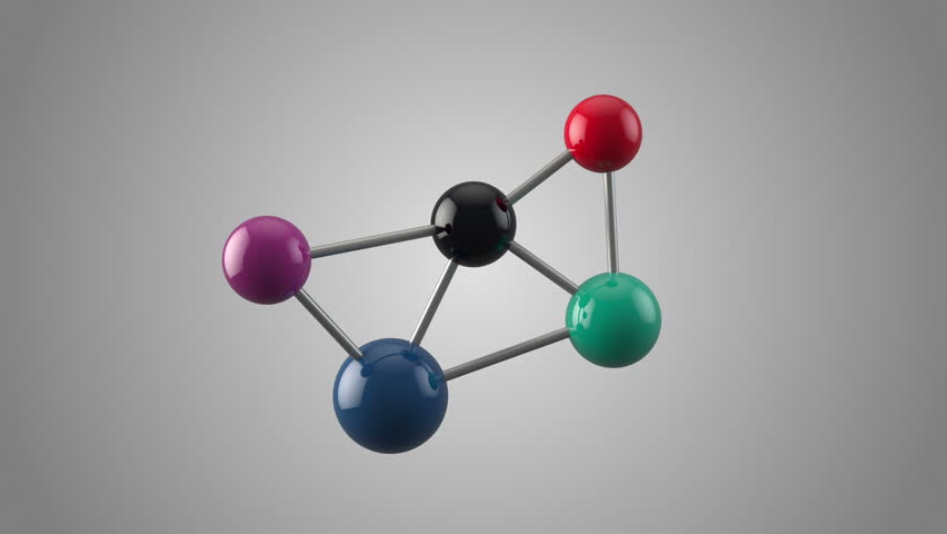 Cartoon Shaded 3D Animation Of A Colored Molecule Rotating. Seamlessly ...