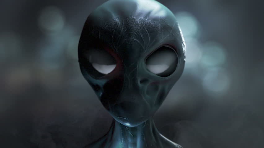 Alien Rises It's Head And Looks At The Camera. Creepy. Stock Footage ...