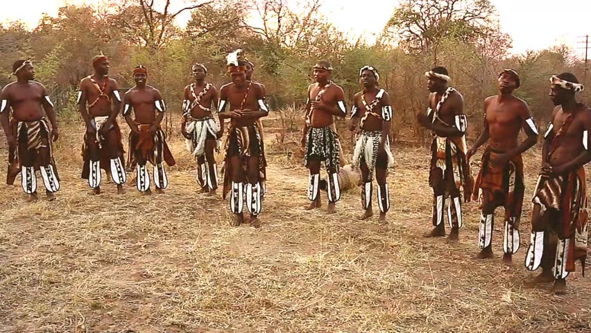 ZIMBABWE - SEPT 10, 2014:Traditionally Dressed African Tribesmen Of The ...